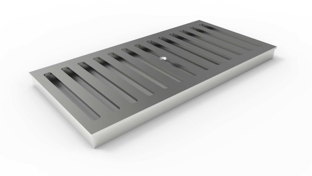 Buy a 12" wide stainless steel slotted trench drain grate - Eric'sons ...