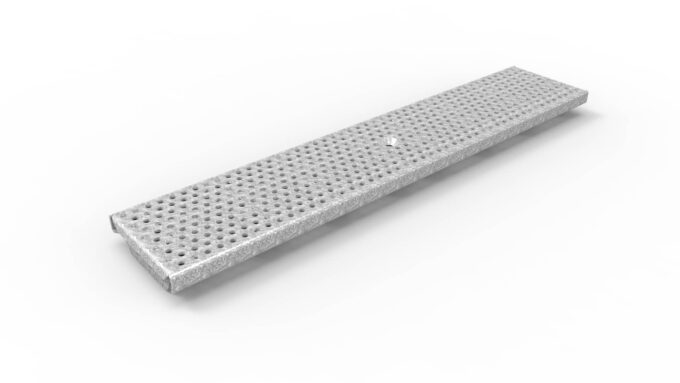 5-in Wide Heavy Duty Perforated Galvanized Steel Trench Drain Grate