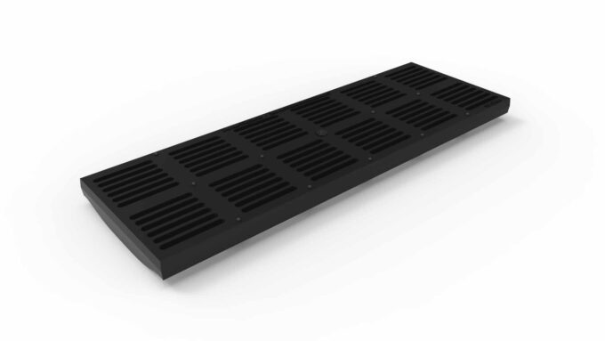 Buy an 8" wide ADA/Heel Proof ductile iron trench drain grate